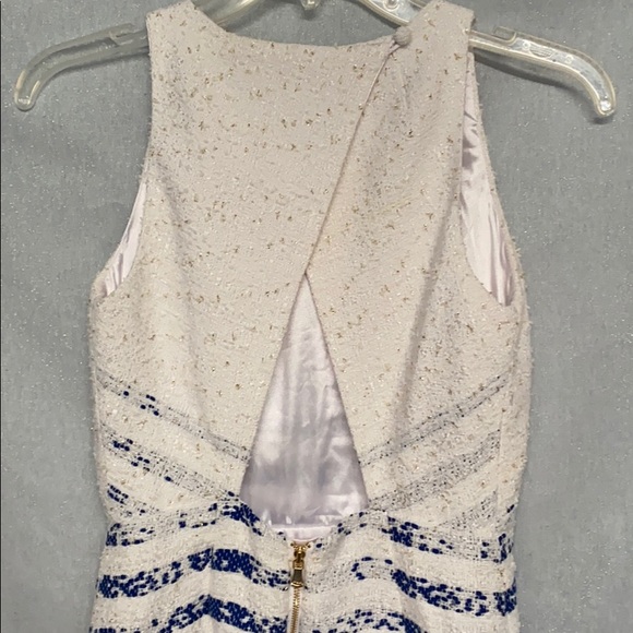 Milly | Dresses | Milly Cocktail Dress Blue White Gold Flecks Sz | Poshmark